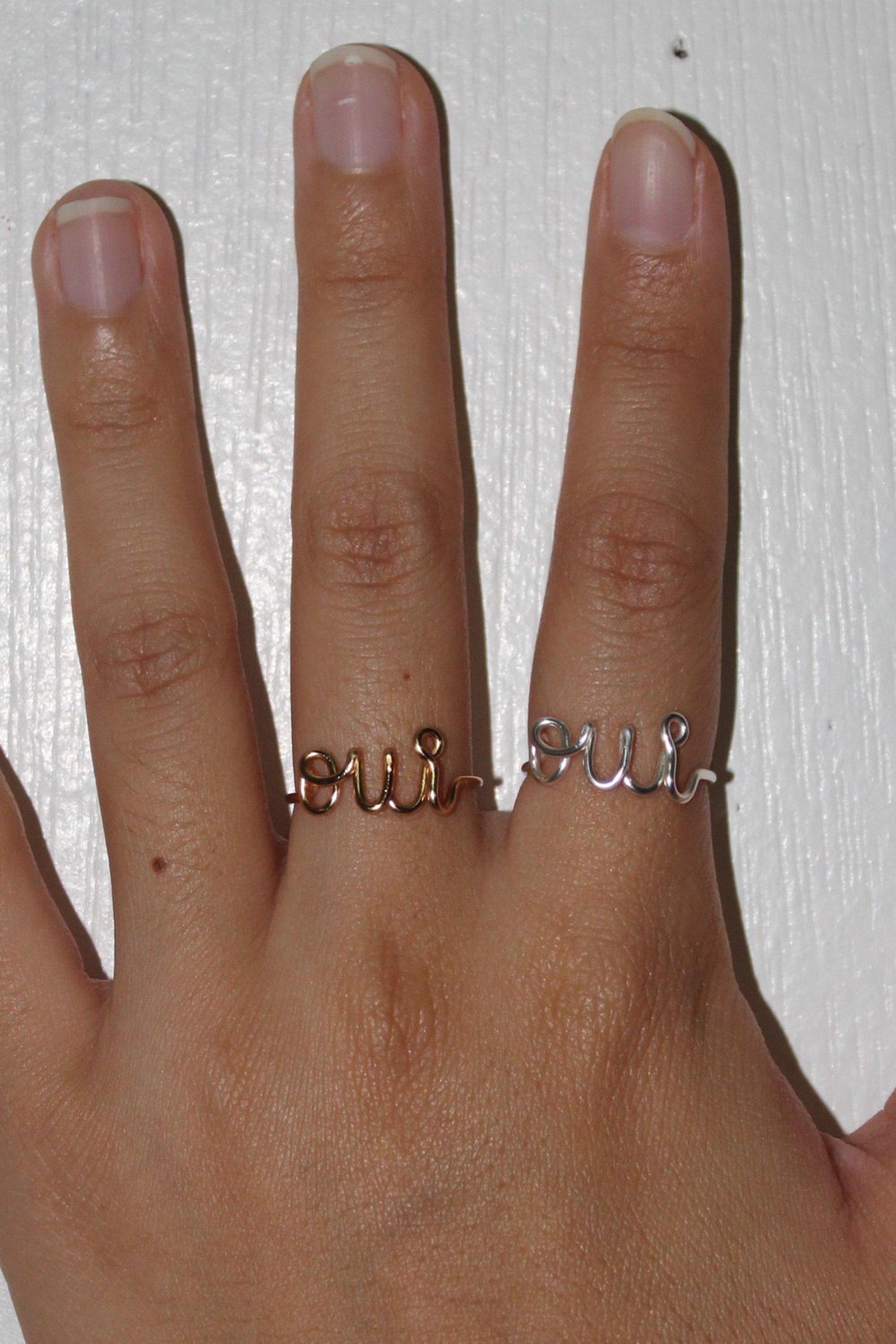 OUI Ring Silver Wire Adjustable Ring French Word Ring Yes - Etsy