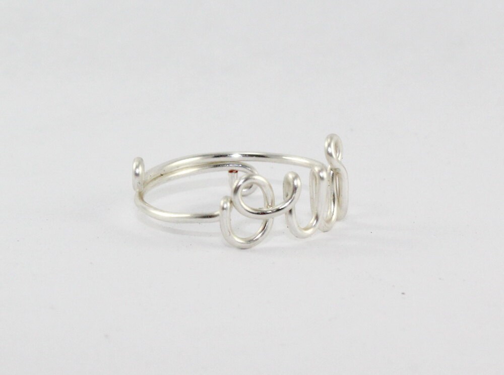 OUI Ring Silver Wire Adjustable Ring French Word Ring Yes - Etsy