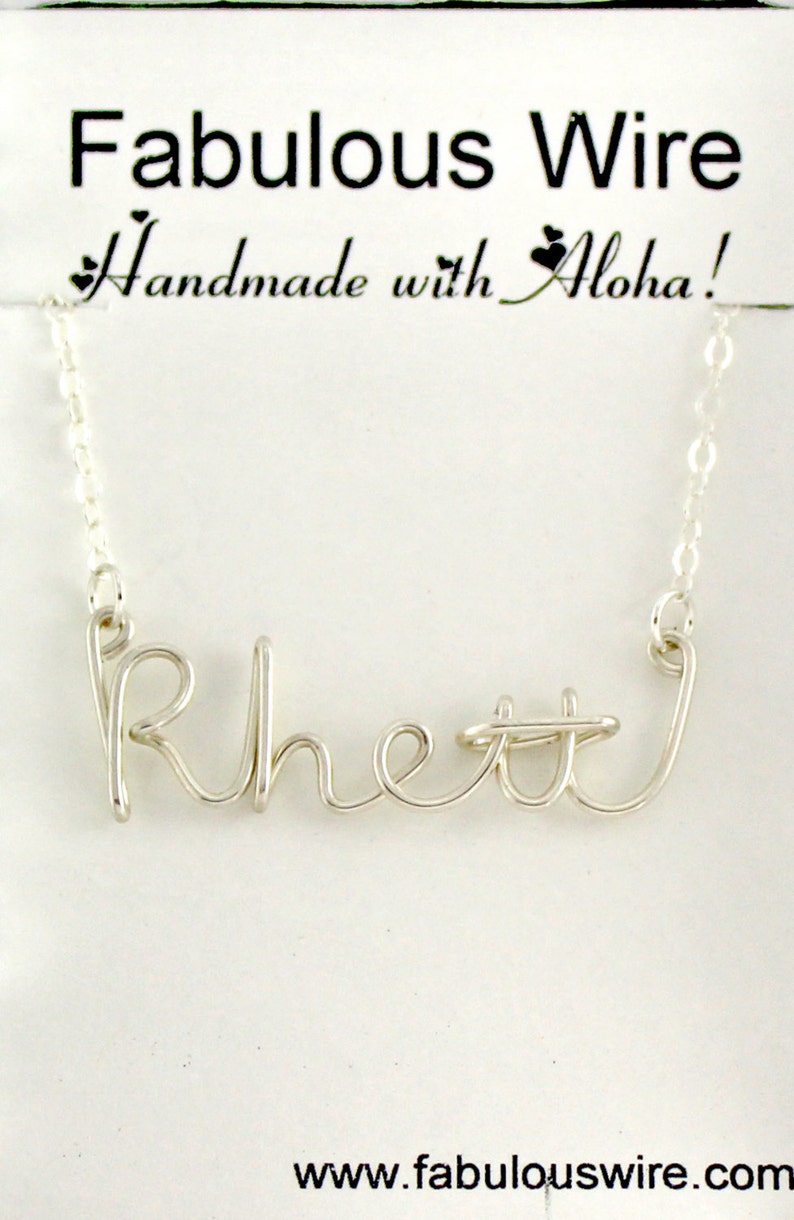 Wire Name Necklace Personalized Handmade Name Jewelry Custom | Etsy