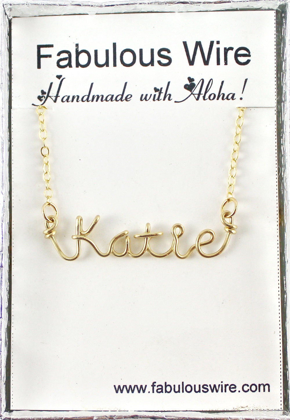 Gold Wire Name Necklace, Personalized Name Jewelry, Custom Made Wire ...