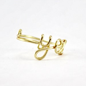 Gold Yes Ring, Hand Crafted Gold Wire Yes Ring, Wire Word Ring ...