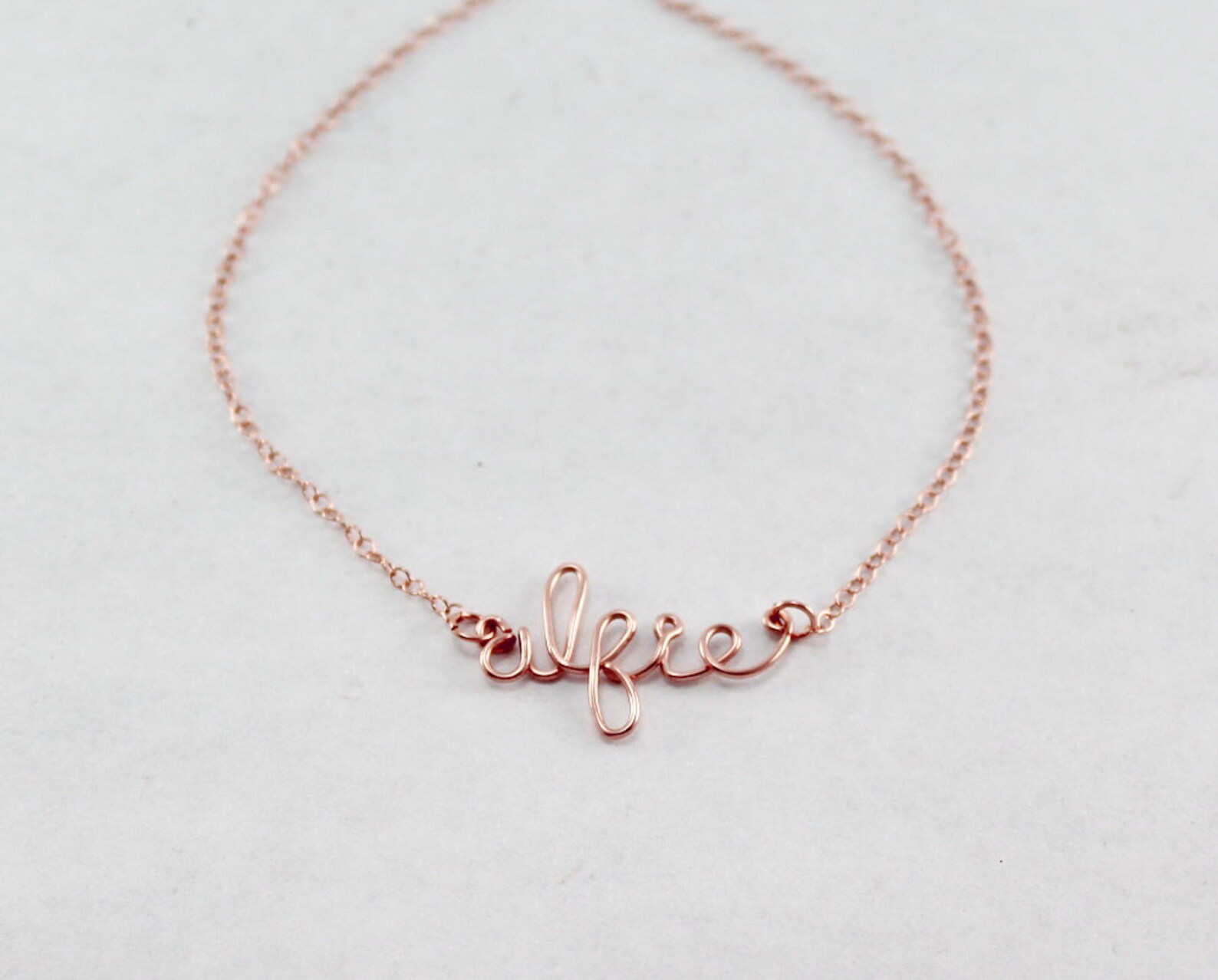 Rose Gold Wire Word Wire Name Necklace Custom Made Wire | Etsy