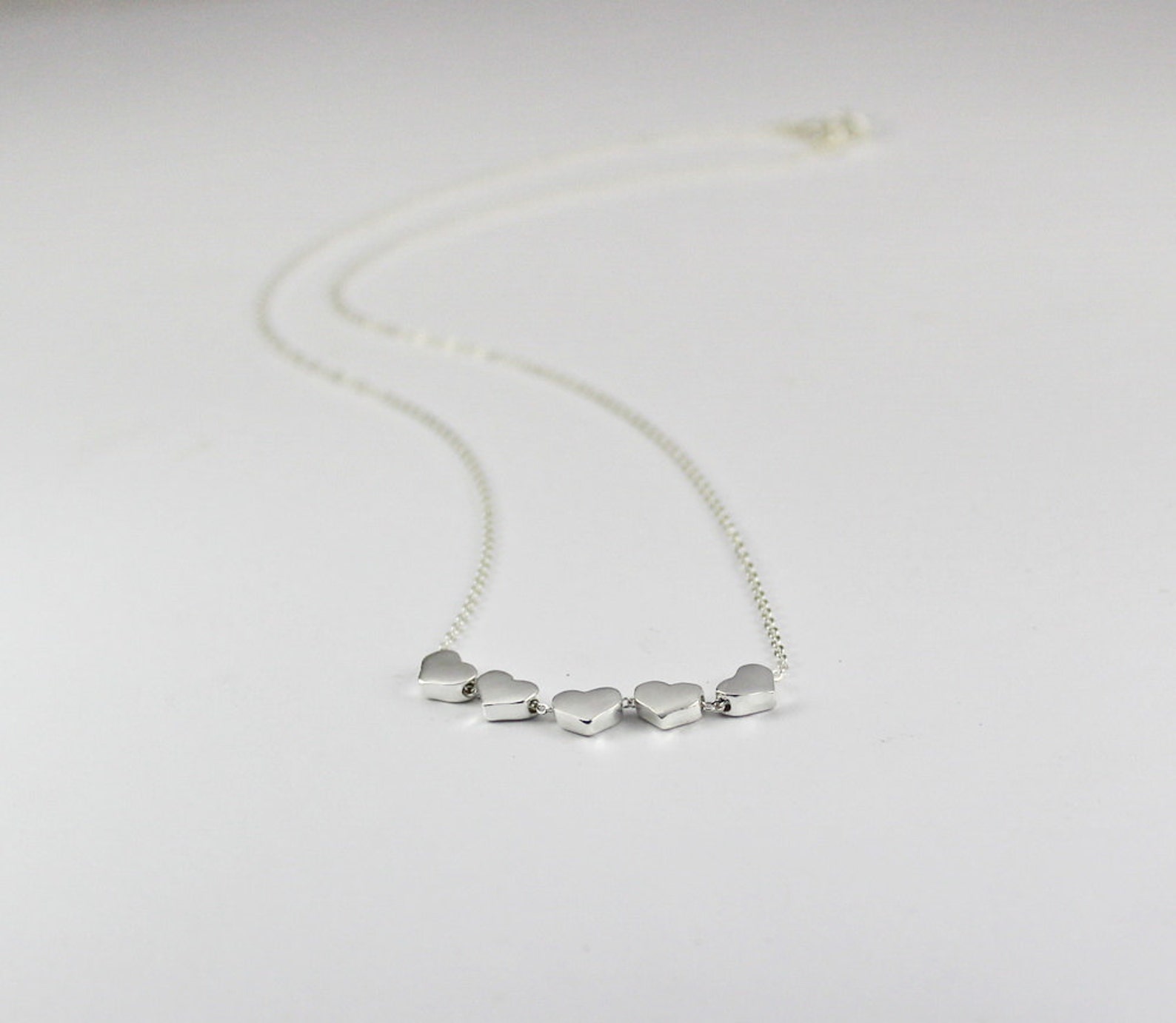 Multi Heart Necklace, Sterling Silver Heart Necklace, Family Gift ...