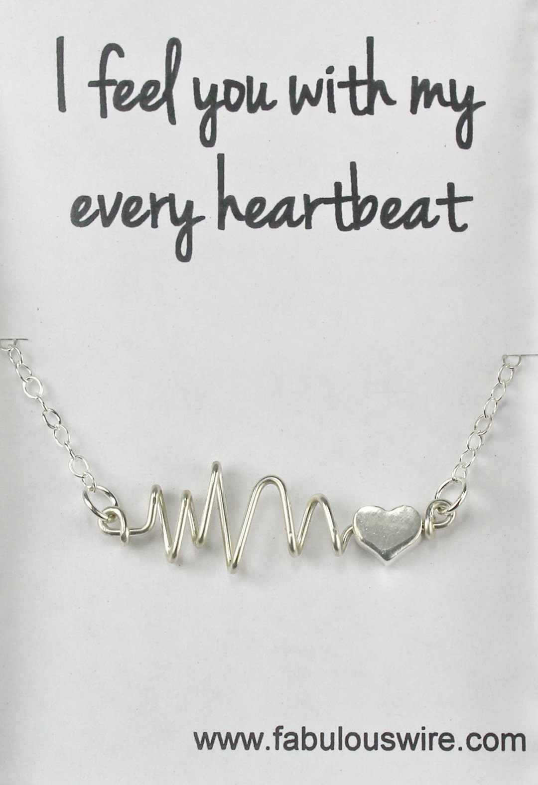 Heartbeat Necklace, Original Handcrafted Wire Heart Beat Necklace, Love ...