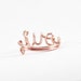Rose Gold OUI Ring, French Word OUI Ring, Yes I Do Rose Pink Wire Ring ...