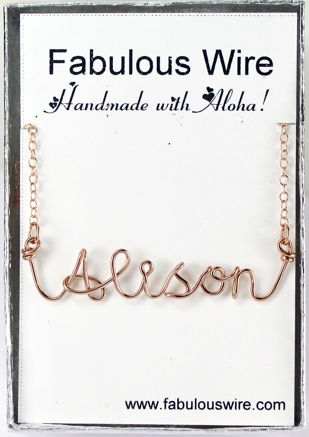 Personalized Wire Name Necklace Custom Made Rose Gold Wire - Etsy