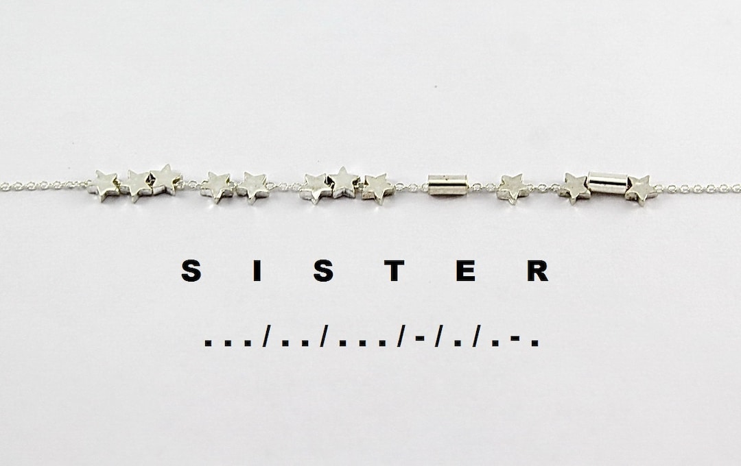 Morse Code Sister Necklace, Silver Necklace, Sisters Morse Code Jewelry ...