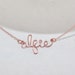 Rose Gold Wire Word Wire Name Necklace, Custom Made Wire Script Name ...