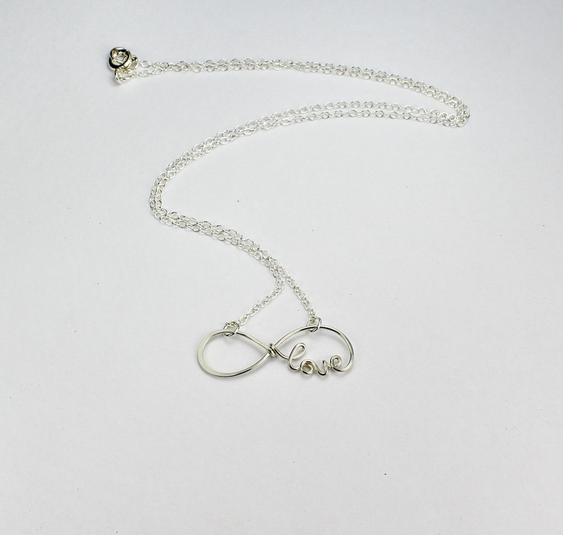 Infinity Love Necklace Handmade Sterling Silver Wire - Etsy