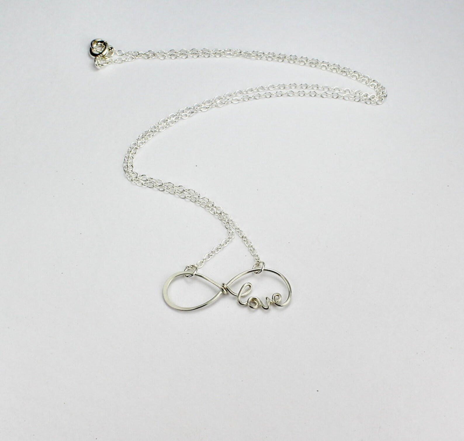 Infinity Love Necklace Handmade Sterling Silver Wire - Etsy