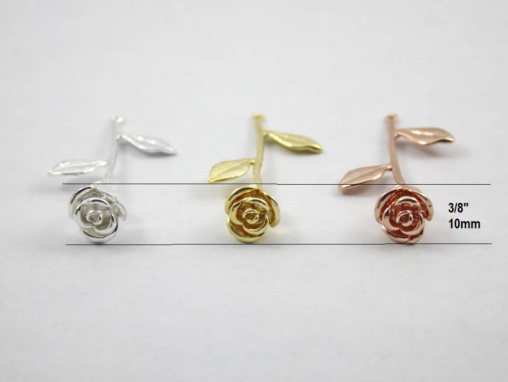 Rose Flower Necklace Personalized Initial Beauty And Beast | Etsy