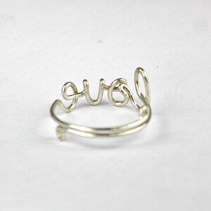 Love Ring, Sterling Silver Wire, Handcrafted Adjustable Ring, Classic yet Modern, for You and ...