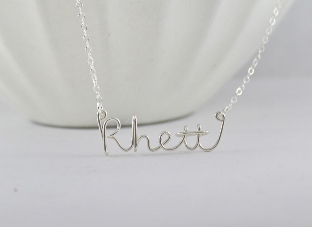 Wire Name Necklace, Personalized Handmade Name Jewelry, Custom Made ...