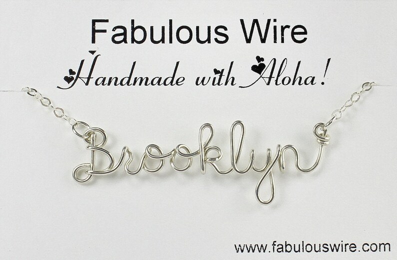 Wire Name Necklace Personalized Handmade Name Jewelry Custom | Etsy
