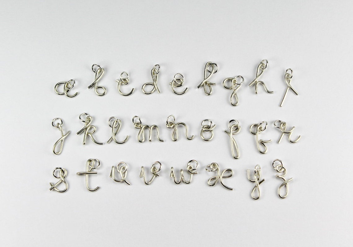 Wire Initial Necklace Sterling Dilver Lower Case Letter - Etsy
