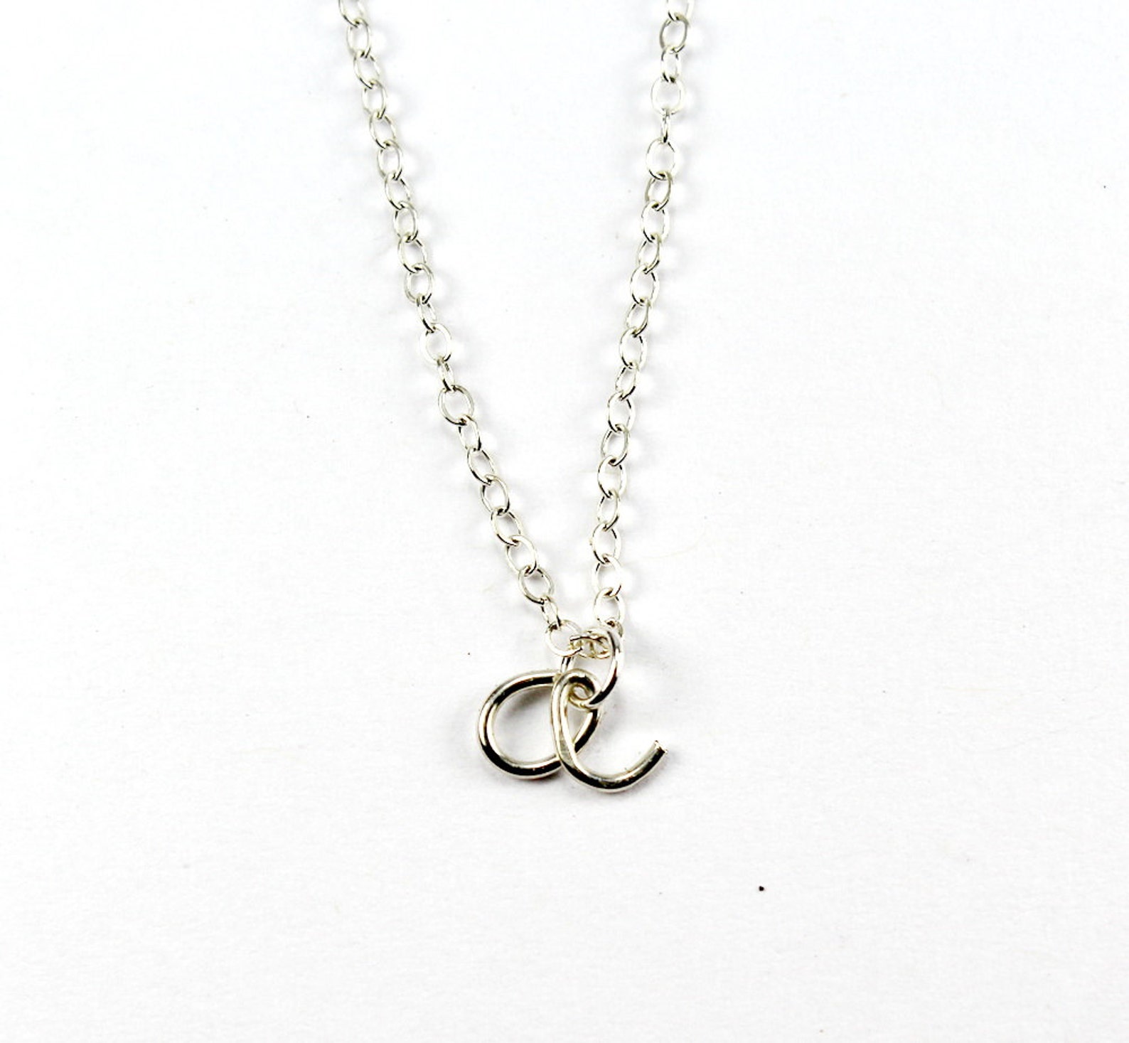 Wire Initial Necklace Sterling Dilver Lower Case Letter - Etsy