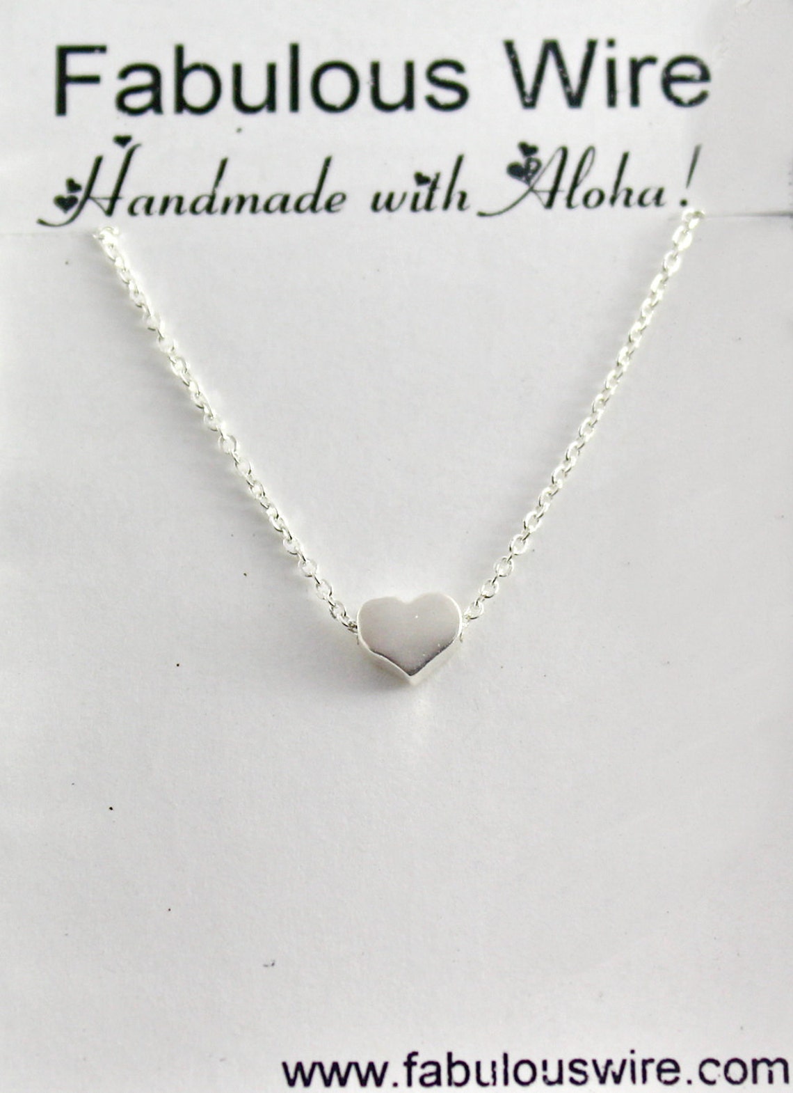 Small Heart Necklace, Simple Tiny Silver Heart Necklace, Delicate ...