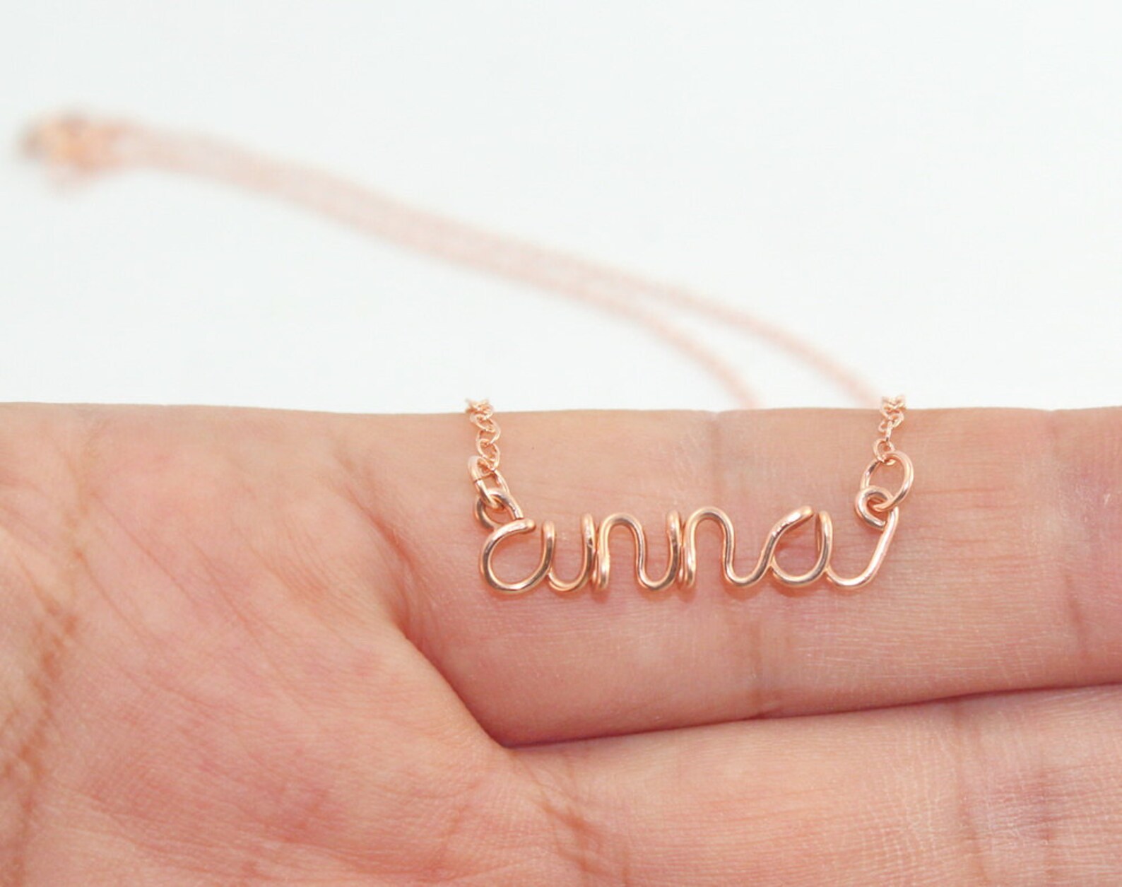 Wire Name Necklace Custom Made Wire Lowercase Script Letter - Etsy