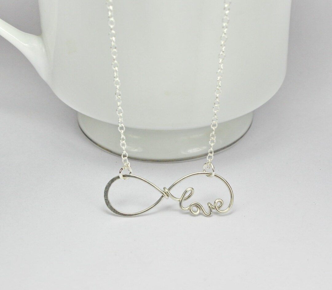 Infinity Love Necklace, Handmade Sterling Silver Wire, Infinity Love ...