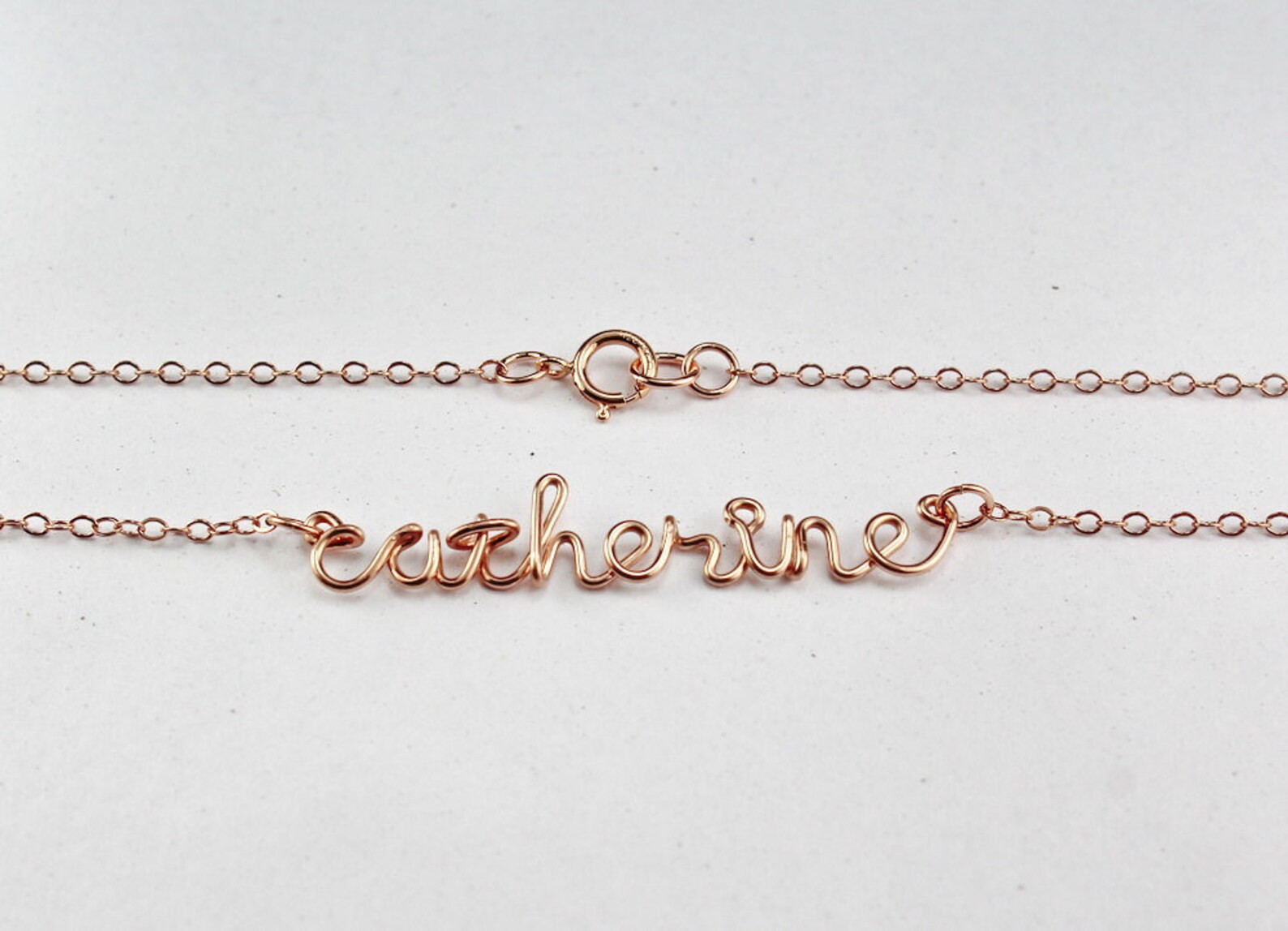 Personalized Wire Name Necklace Custom Made Rose Gold Wire | Etsy