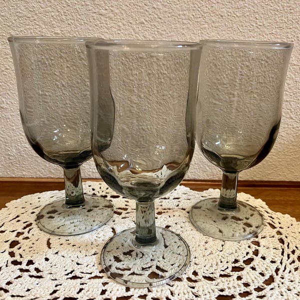 Libbey Smoke Gray Glass - Etsy