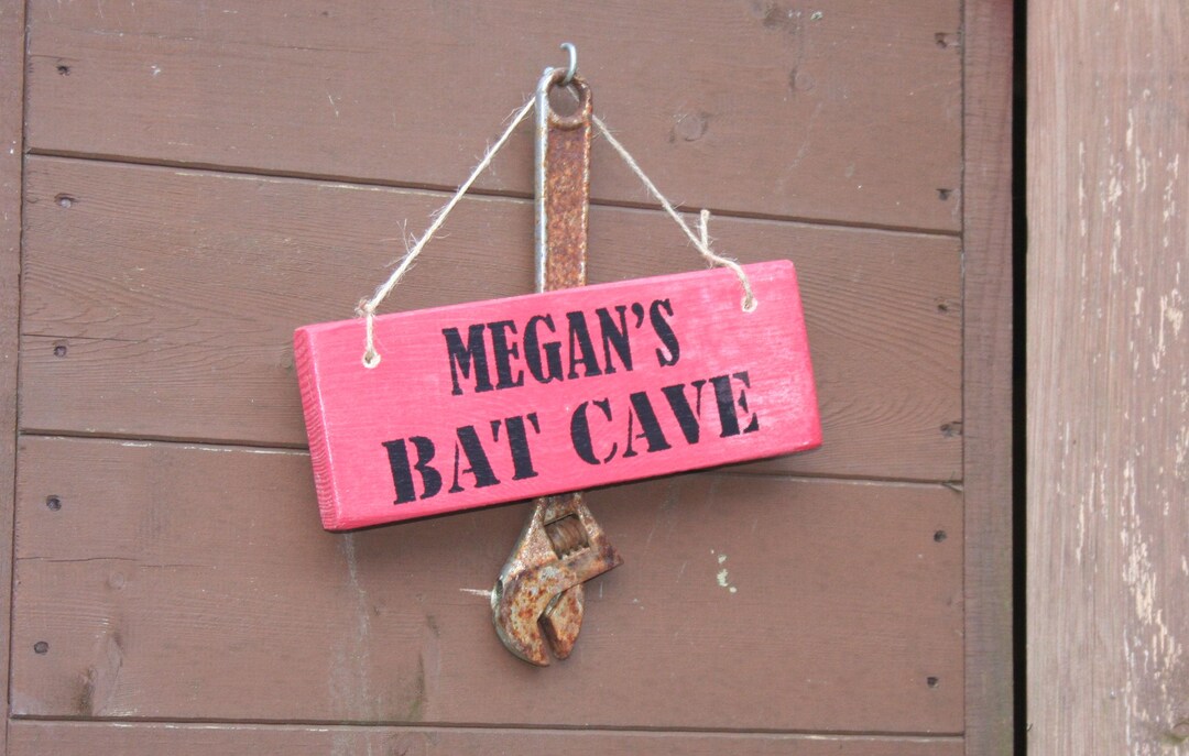 Bat Cave Sign Plaque Custom Made Personalised Birthday Dad Daddy ...