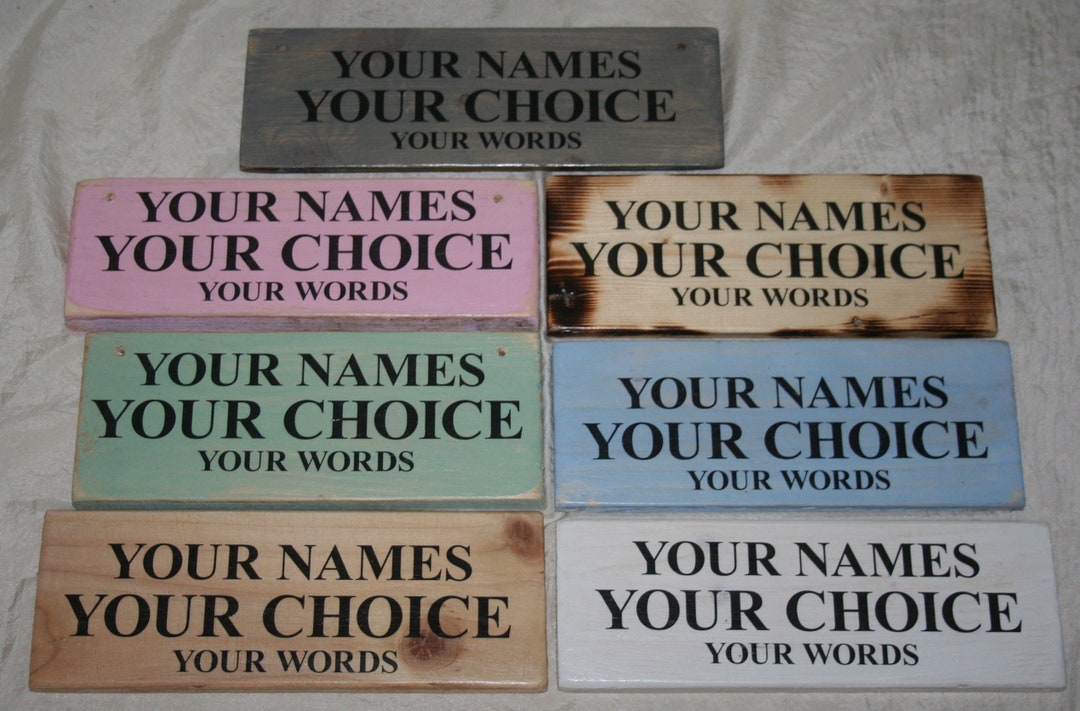 Personalised Wood Plaque Sign: Small Custom Name, Reclaimed Rustic ...