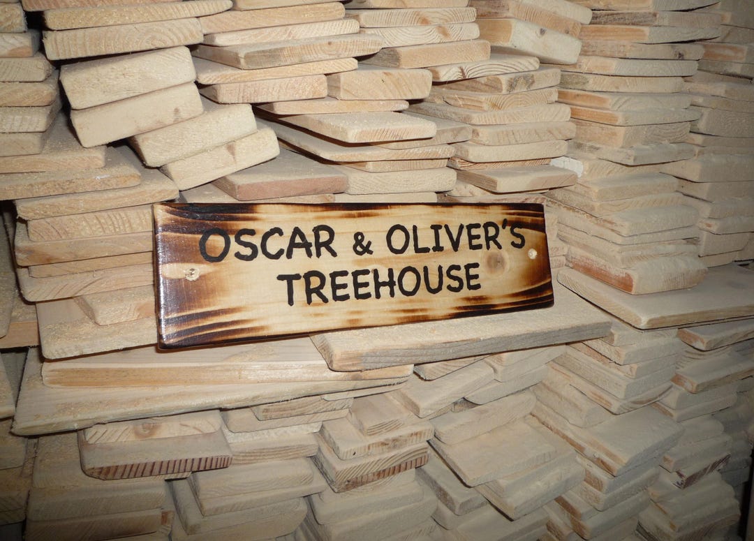 Personalised Treehouse Sign: Rustic Reclaimed Wood, Kids Garden Decor ...
