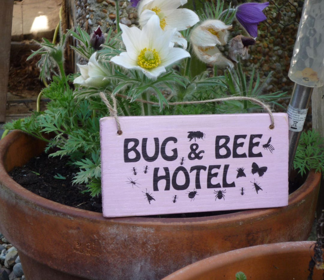 Small Bug Hotel Wood Shed Allotment Bees Garden Gardening Sign Outdoor ...