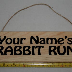 Personalised Your Name Rabbit Run House Hutch Corner Wood Sign - Etsy
