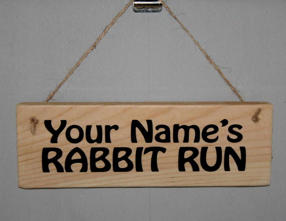 Personalised Your Name Rabbit Run House Hutch Corner Wood Sign | Etsy