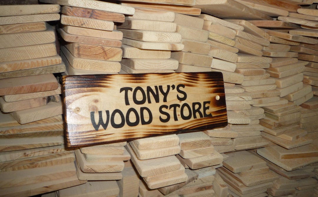 Personalized Log Wood Store Firewood Sign: Reclaimed Wood, Rustic ...