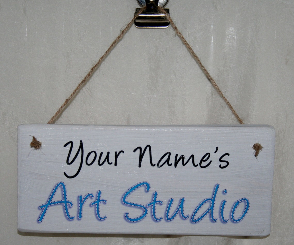 PERSONALISED Art Studio Wood Hanging Sign Indoor Wall Shelf - Etsy