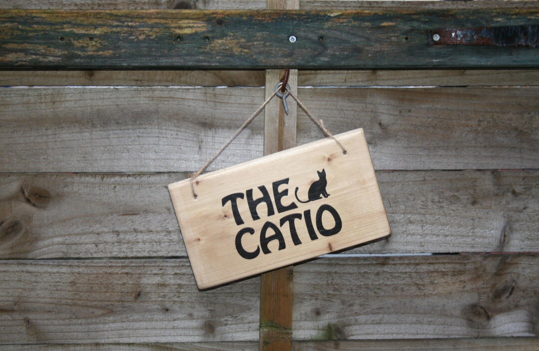 Cat Lover Catio Sign Personalised Wooden Sign Cat House Sign Kitten ...