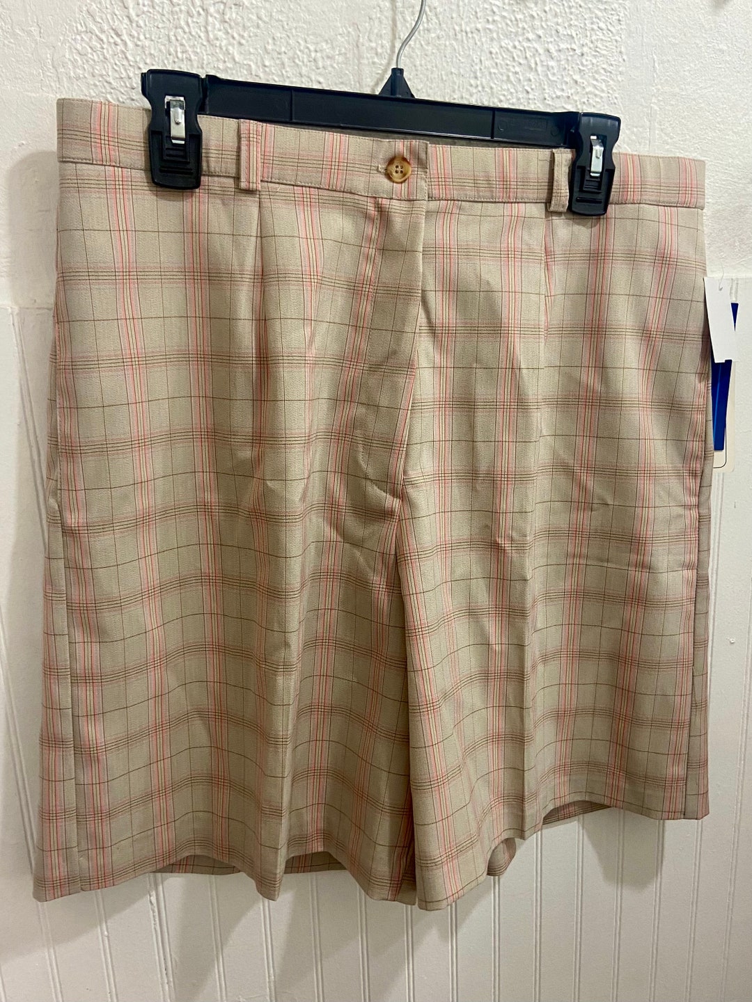 Vintage Jay Leslie Pastel Plaid Preppy High Waist Culotte Mom Bermuda ...