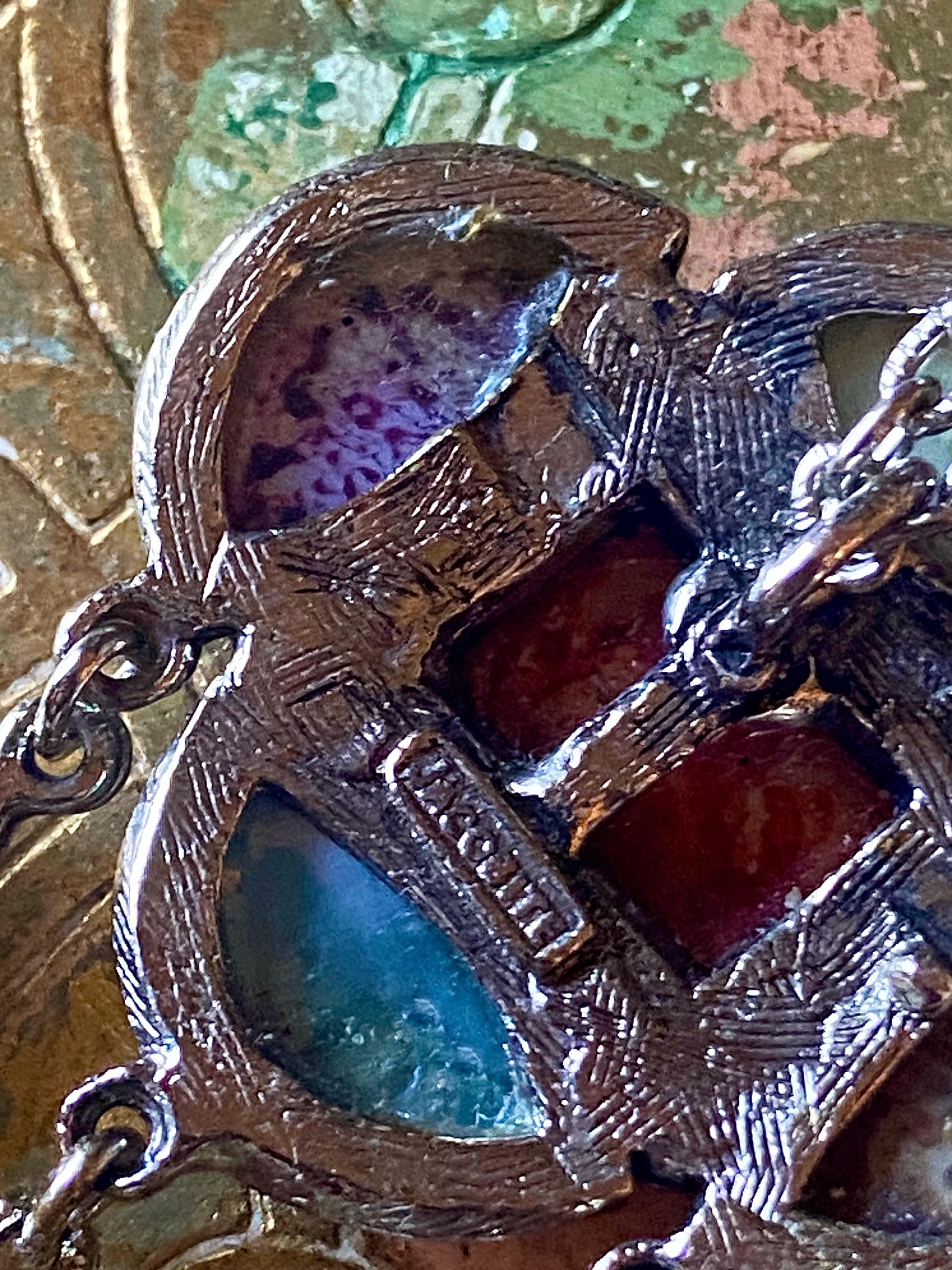 Vintage Jacobite Scottish Celtic Art Glass Agate Pendant Necklace 1960s ...