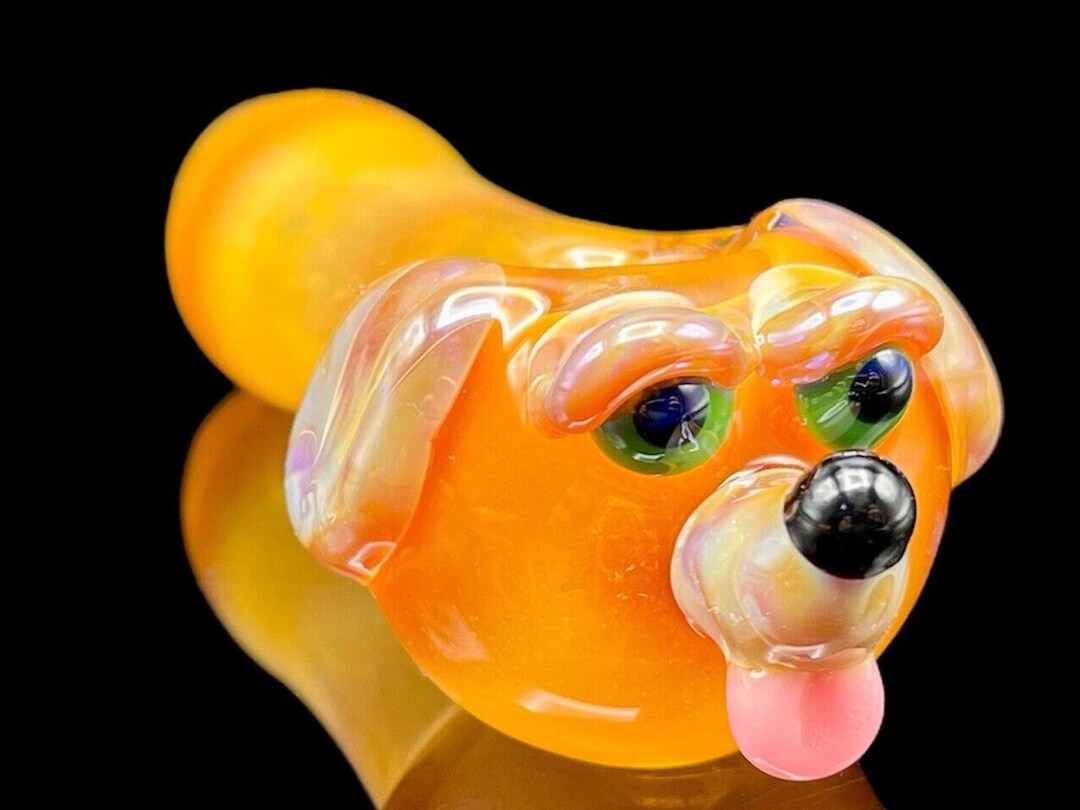 Glass Dog Pipe, Hand Blown Glass, Smoking Pipe, Animal, Glass Art, Pet ...