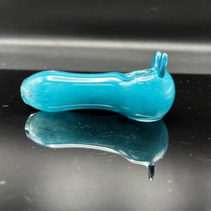 Hand Blown Teal Cat Glass Pipe, Glass Art - Etsy