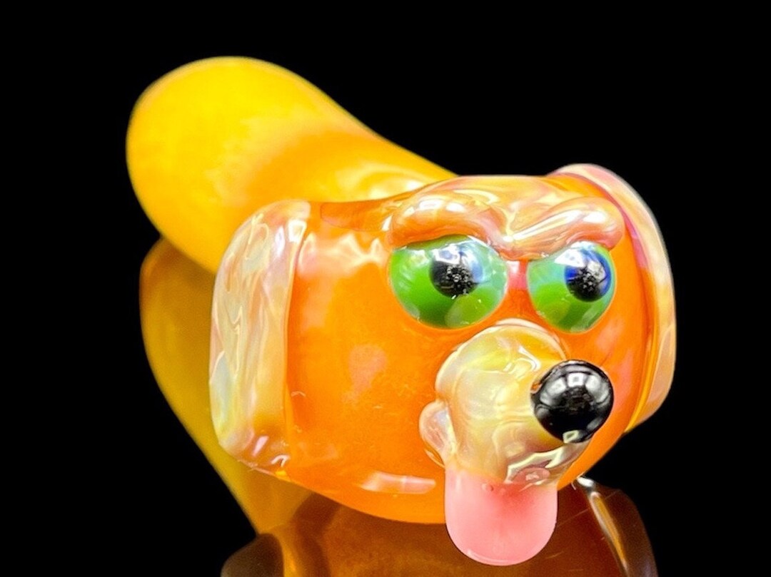 Glass Dog Pipe, Hand Blown Glass, Smoking Pipe, Animal, Glass Art, Pet ...