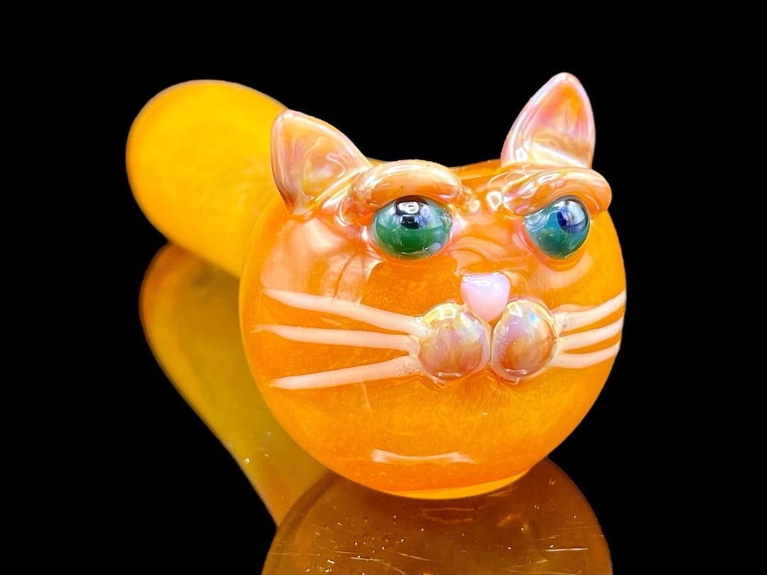 Hand Blown/sculpted Glass Cat Pipe/glass Animal/smoking Pipe - Etsy