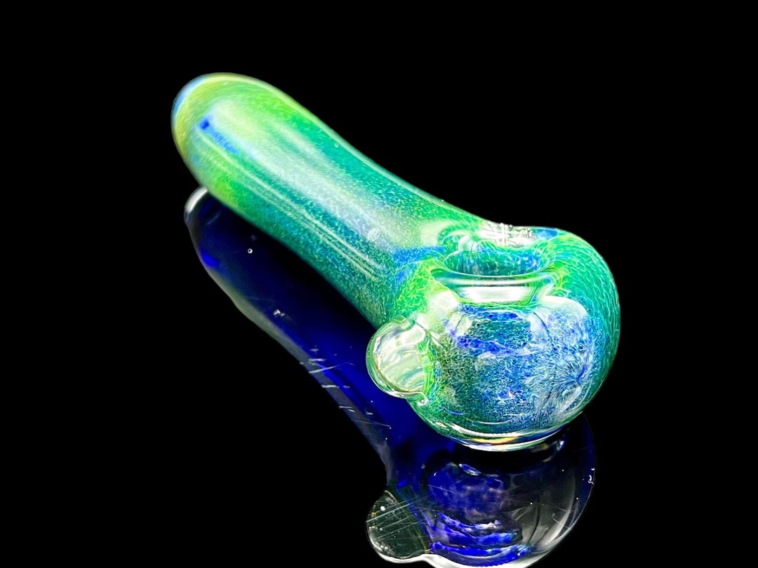 Hand Blown Large Glass Inside Out Pipe Blue Moon Colored - Etsy