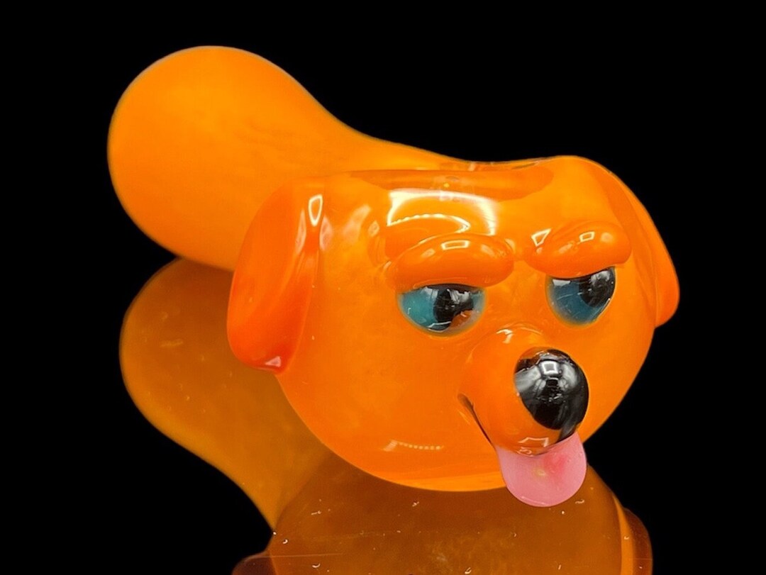 Glass Dog Pipe Hand Blown Glass Smoking Pipe Animal Glass - Etsy