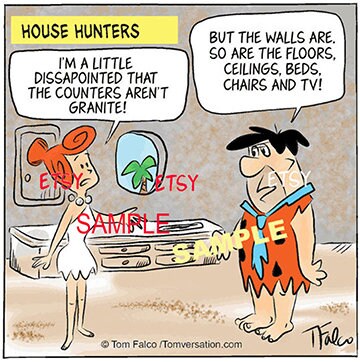 Flintstones House Hunters Real Estate Comic / Cartoon. - Etsy
