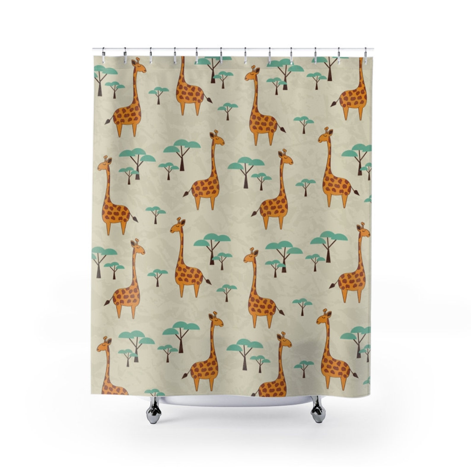 Giraffes Shower Curtains, Bathroom Decor, Animal Decor, Zoo Decor ...
