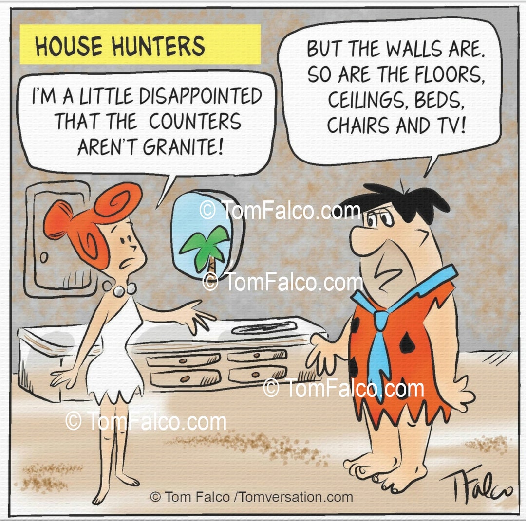 Flintstones - House Hunters Real Estate Comic / Cartoon by Tom Falco ...