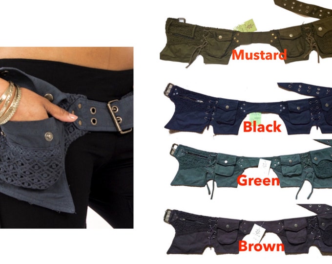 Utility Belt, Fanny Pack, Pocket Belt, Festival Belt, Canvas Pocket ...