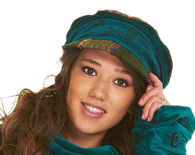 VELVET HAT Assorted Colours Peak Cap Beret Grunge Hat - Etsy UK