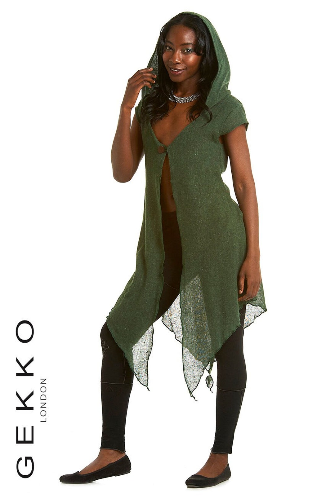 Pixie, Boho, Fairy Jacket, Festival Cosplay, Cotton Jute Pixie Long ...