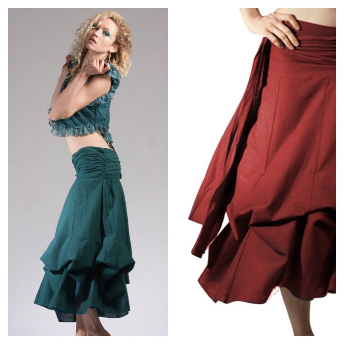 PARACHUTE SKIRT long Skirt GYPSIE skirt Flamenco skirt | Etsy