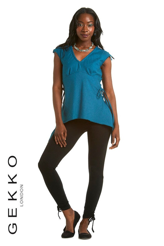 Pixie Goth Gothic Flax Princess Top With Side Lacing. - Etsy